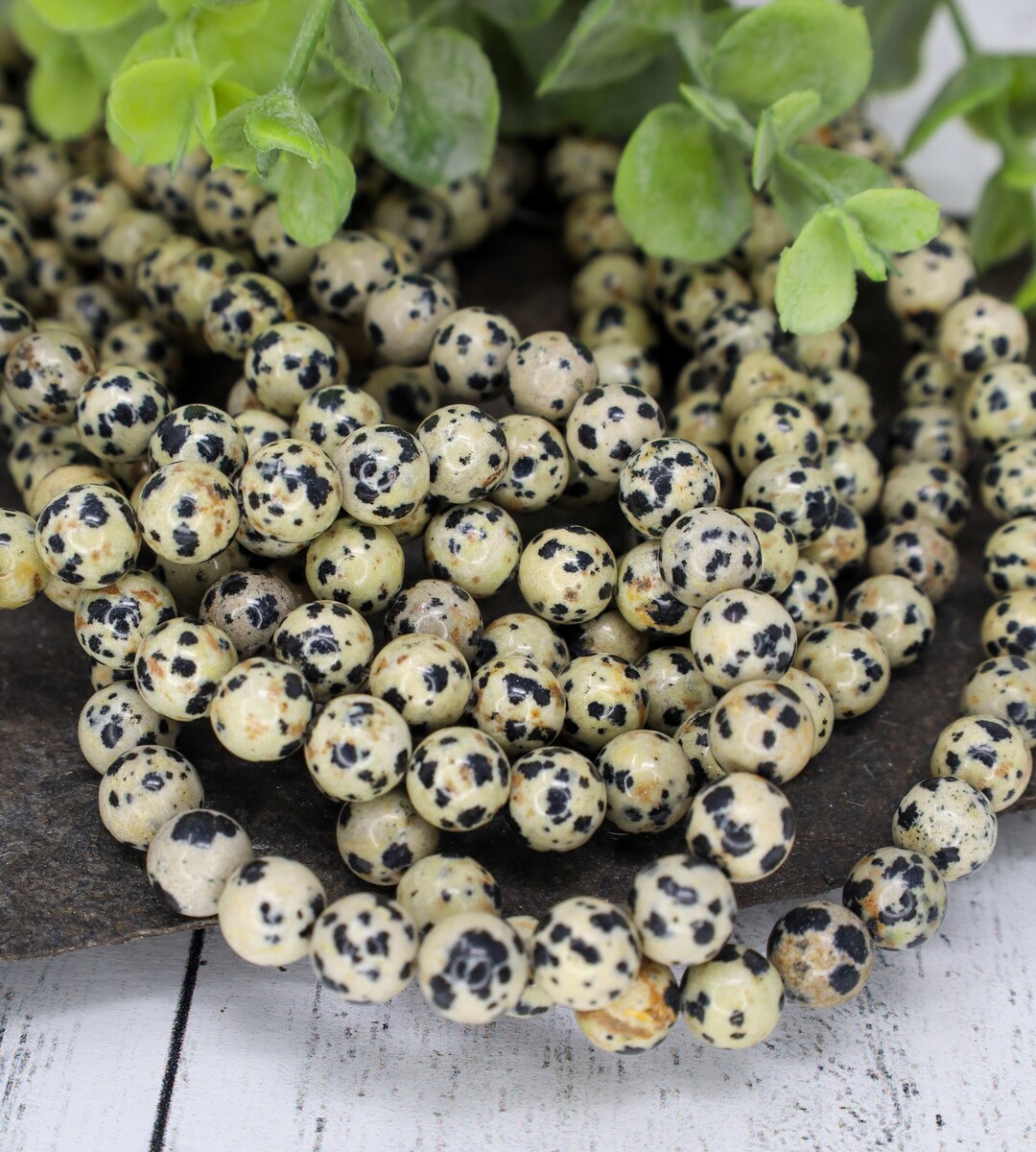 Dalmatian Jasper Beads - Qty 1 Strand, Black and Cream Jasper Beads ...