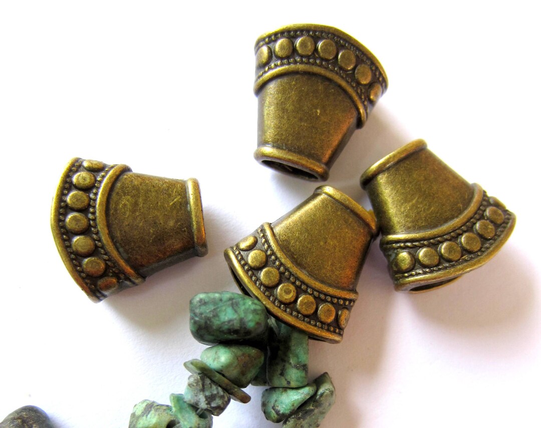 Antique Bronze Bead Caps Bali Cone Bead Caps Jewelry Making 16mm X 15 ...