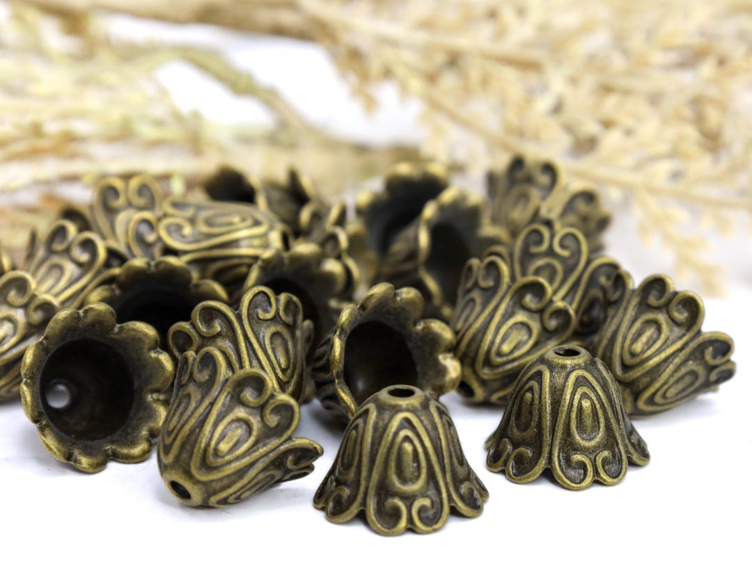 Bead Caps Antique Bronze Ethnnic Bell Shape Bead Caps 15mm X12mm Qty 20 ...