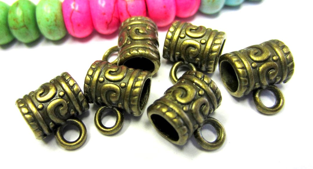 Bronze Charm Hangers Large Hole Bead Pendant Hangers Bead Hanger 7mm X ...
