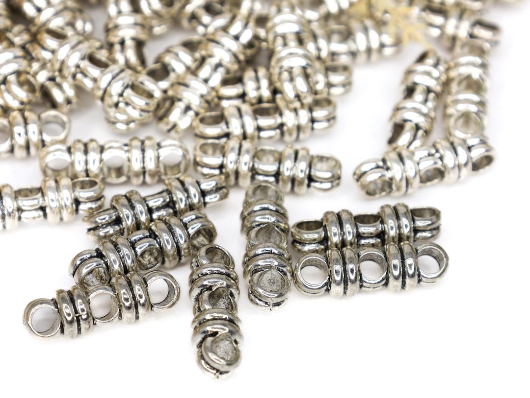 Silver Spacer Bars DIY Jewelry Making Supply Lead Safe 3 Hole Spacers ...
