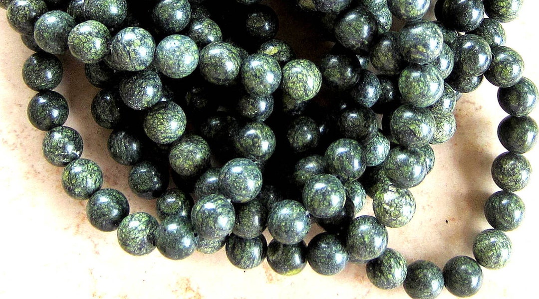 36 Green Lace Stone Gemstone Beads 8mm Green Stone Beads Zzxx - Etsy