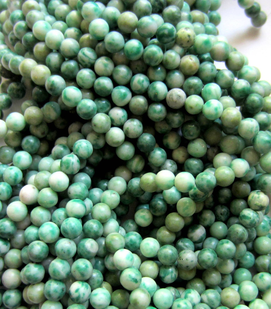 32 Qinghai Jade Beads Mottled Green 6mm Natural Gemstones Zzxx - Etsy