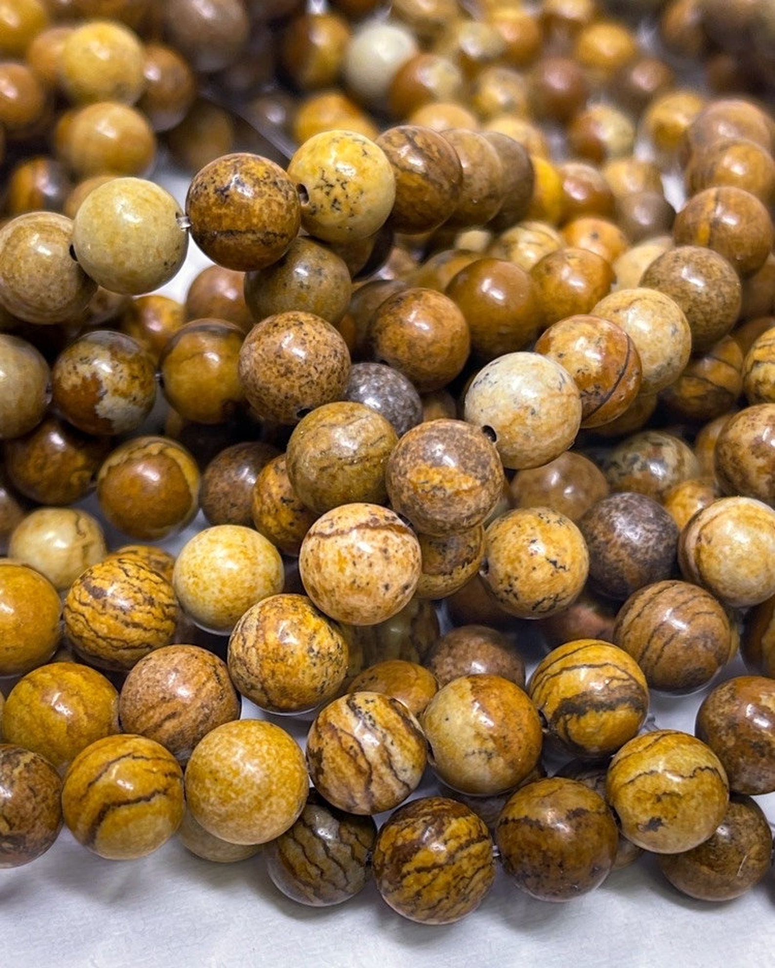 Picture Jasper Beads 8mm Gemstone Jewelry Supplies Strand 45 - Etsy