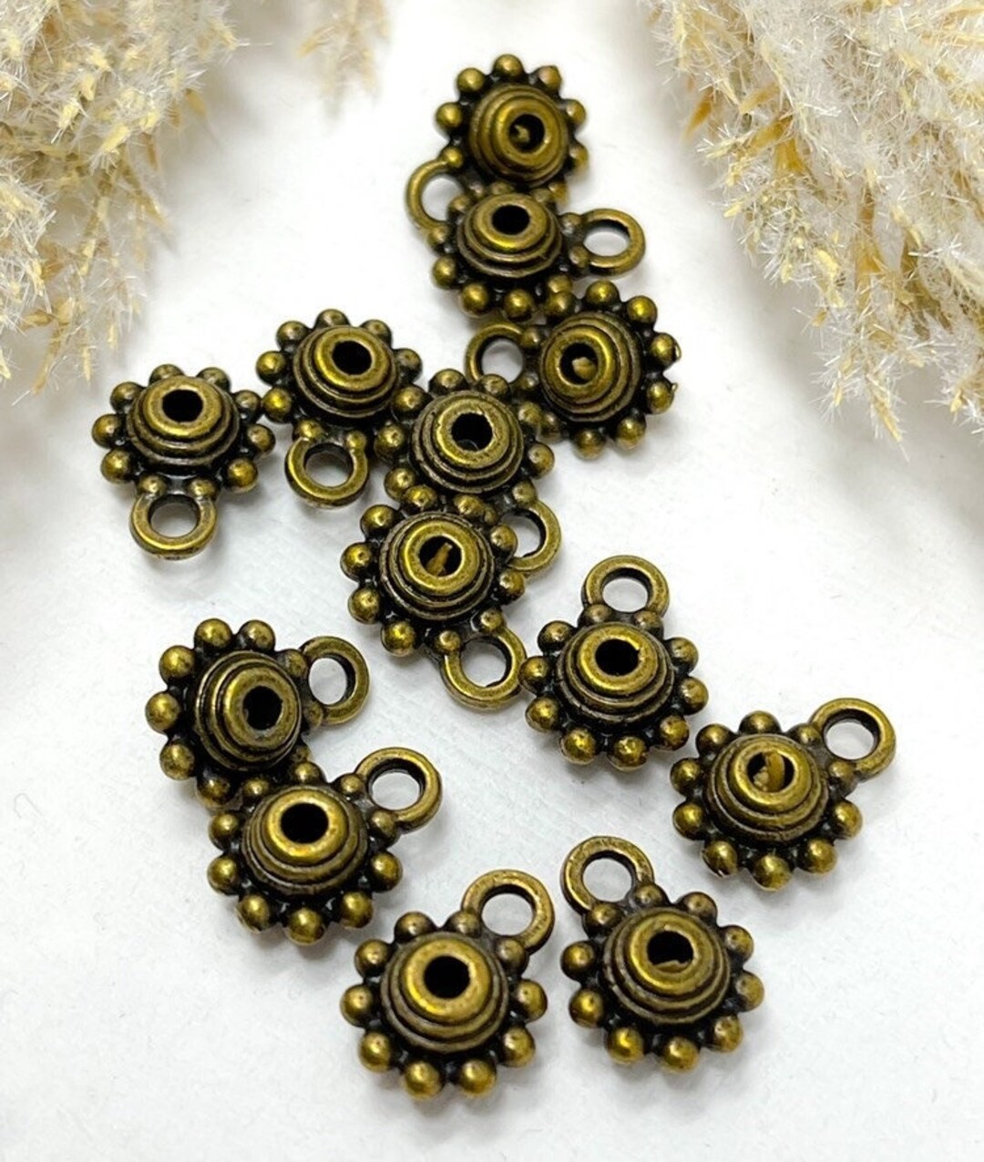 Bronze Spacer Hangers, Floral Spacer Bail, Pendant Hanger, Qty 24 - Etsy