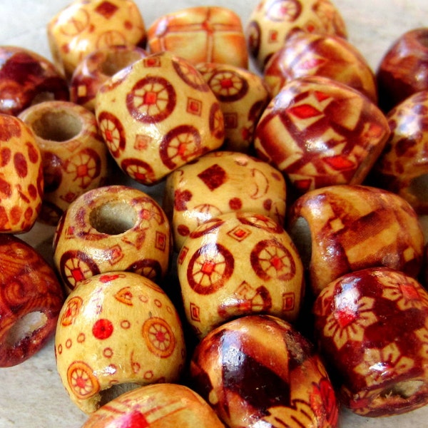 Painted Wood Beads - Etsy