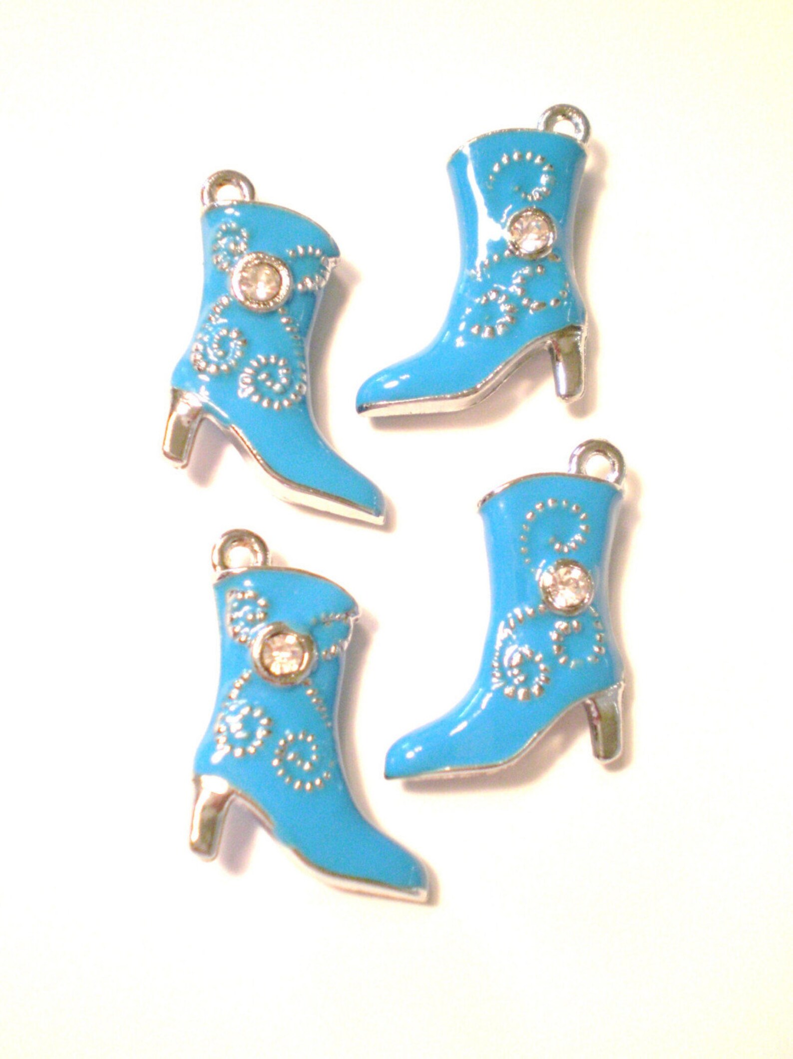 6 Boot charms double sided enameled jeweled divia boot charms | Etsy