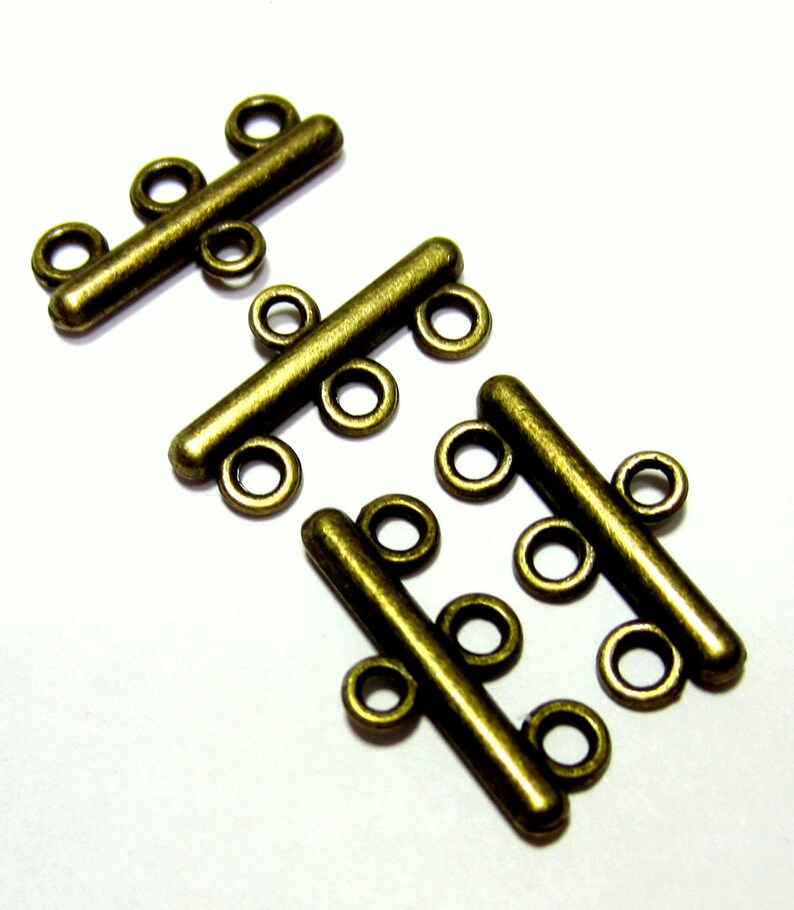 6 Jewelry Connectors Antique Bronze Connector 3 to 1 Connector - Etsy