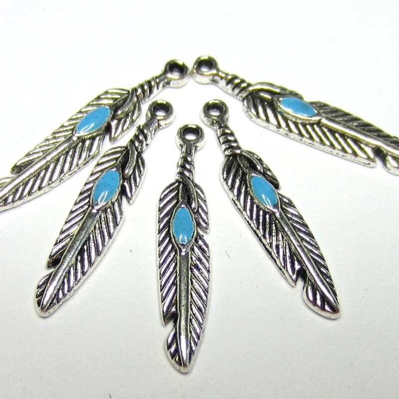 Feather Charm - Etsy