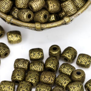 30 Bronze Beads Metal Antique Bronze Beads 6mm X 6mm Lead Free, Nickel ...