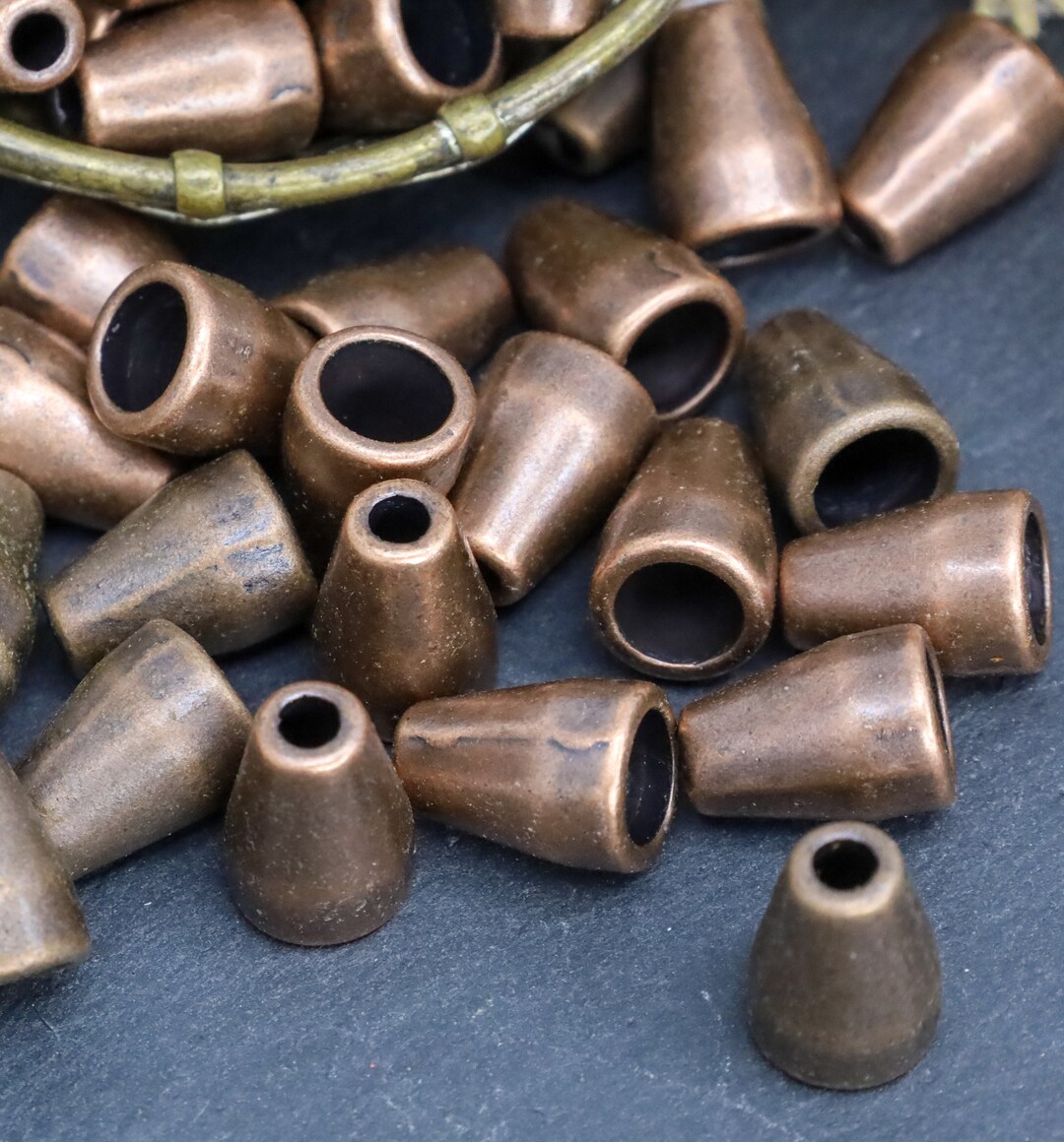 Copper Jewelry Bead Cone - Metal End Caps - Copper Bead Caps - Smooth ...