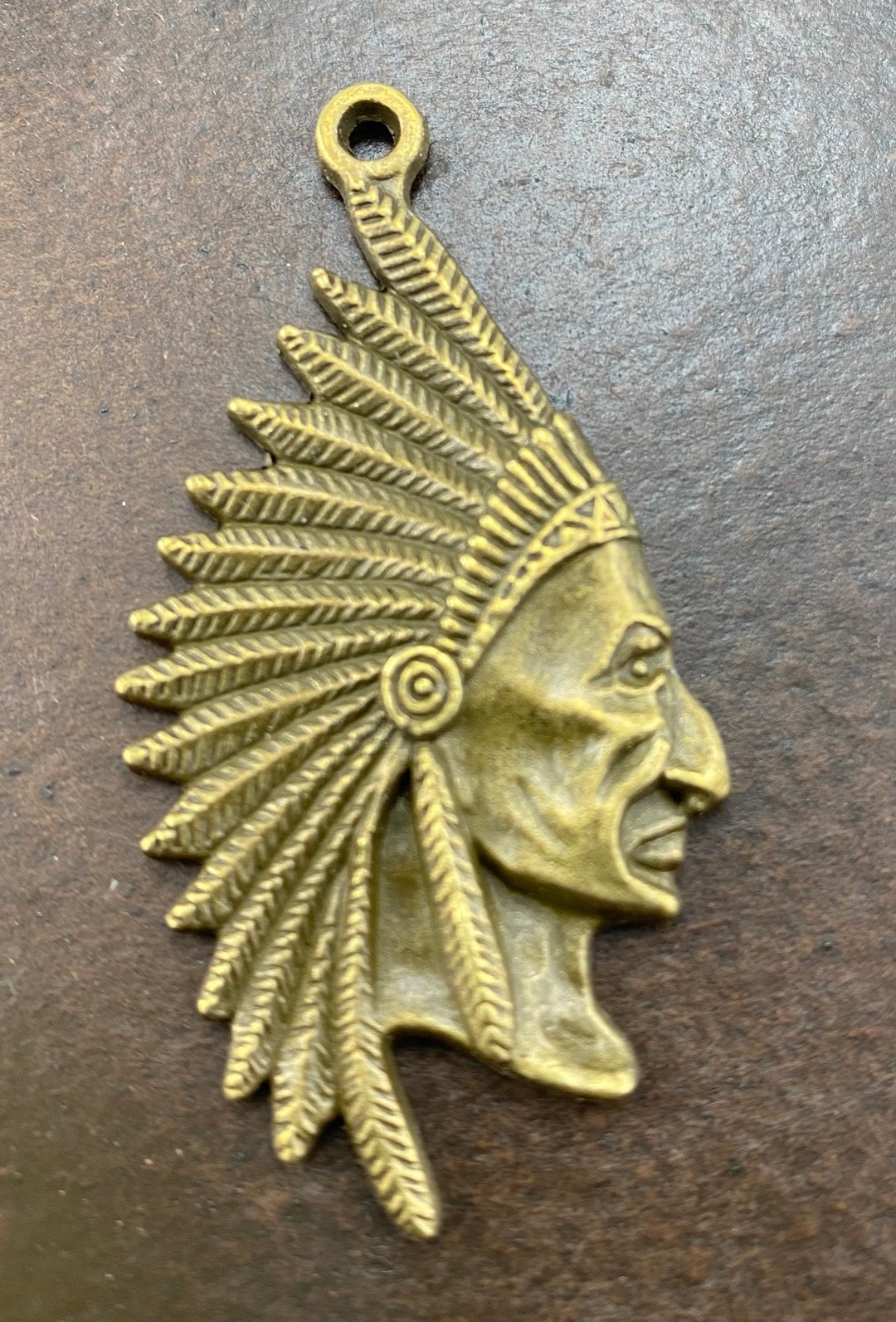 6 Bronze indian chief charm native American charms diy jewelry - Etsy.de