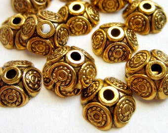 30 Metal Bead Caps Antique Gold 9mm X 4mm DIY Jewelry Supplies - Etsy