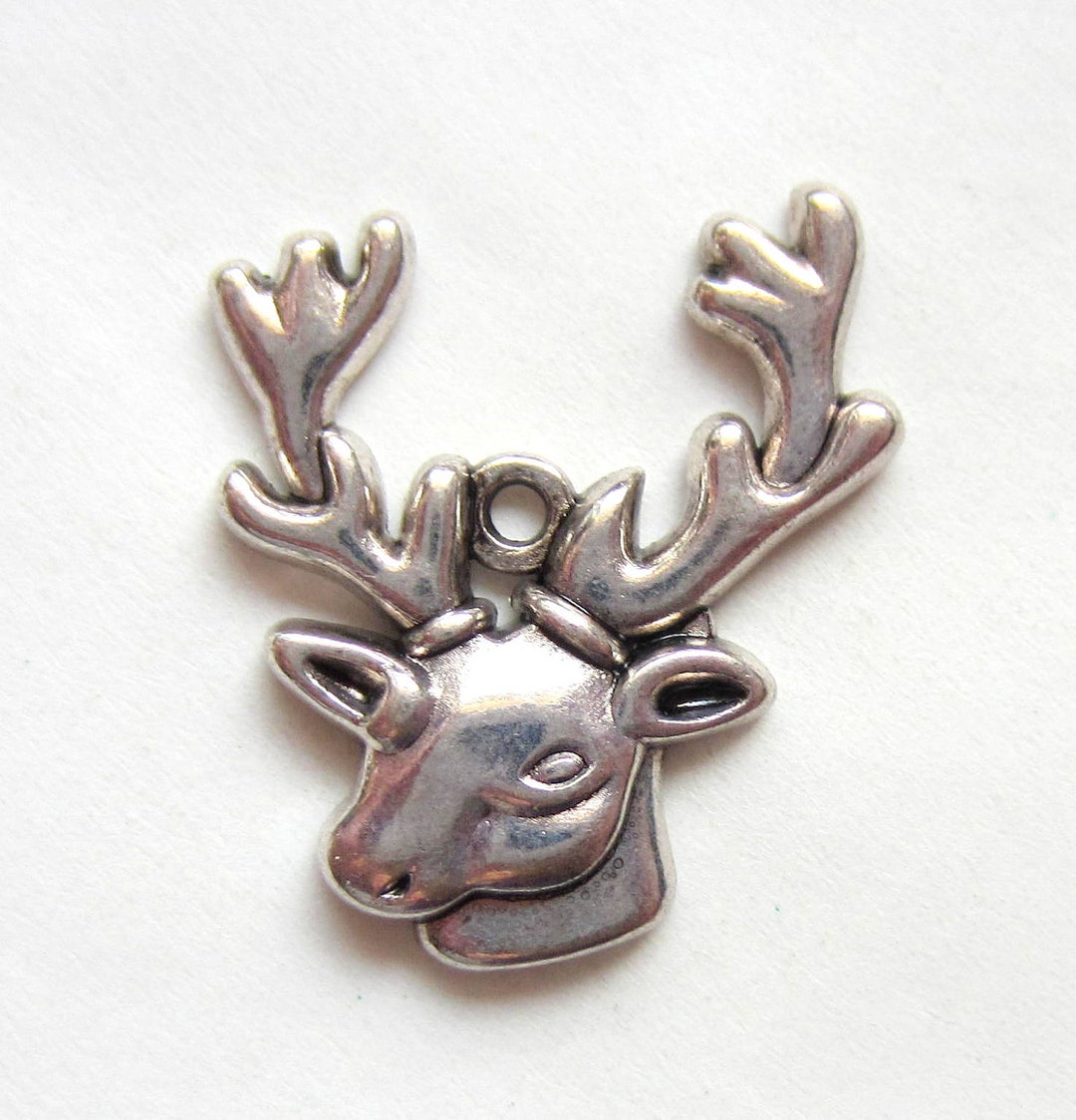 10 Deer Head Charms Antique Silver Charm Bracelet Dangle 22mm 25mm - Etsy