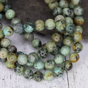 Natural African Turquoise (jasper), Round Jasper Beads, Natural ...
