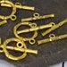12 Gold T Bar Toggles, Goldbamboo OT Toggle Clasps Connectors for ...