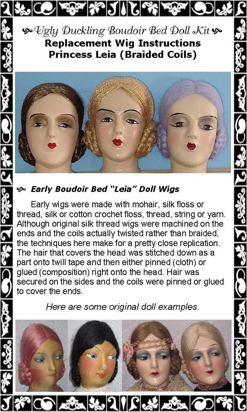 Boudoir Bed Flapper Smoker Doll Replace Mohair Wig Leia Braided Coils ...