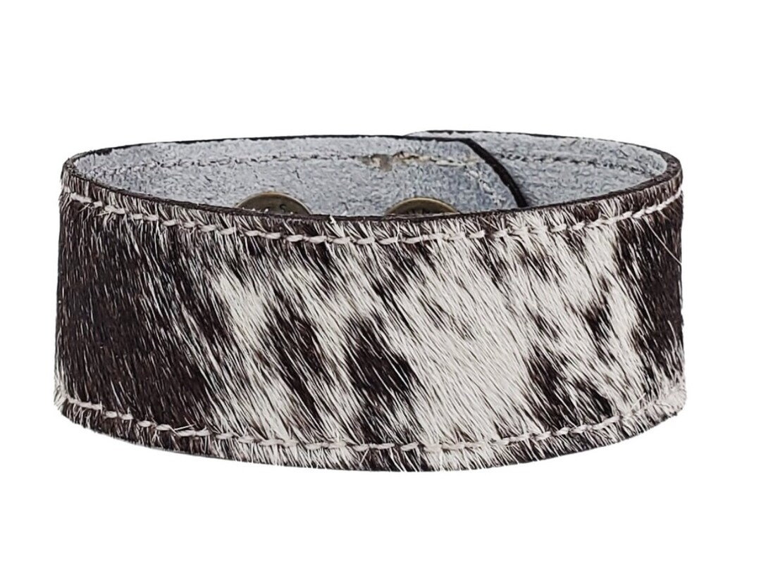 Cowhide Bracelet 3/4 SINGLE Cuff Choose Natural Hair on Cowhide Cuff ...