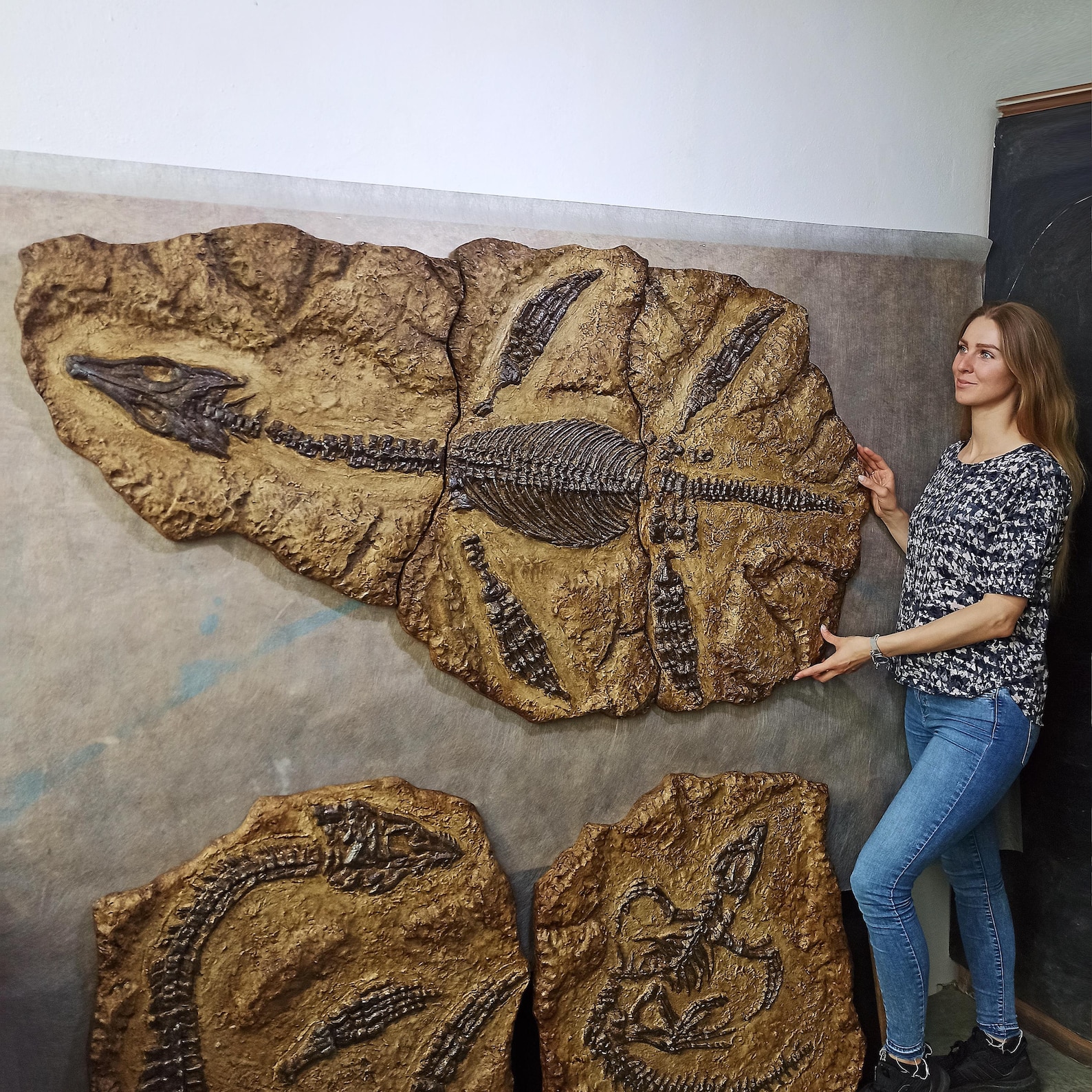 Giant Plesiosaur Fossil Replica • Life-size Prehistoric Marine Reptile ...