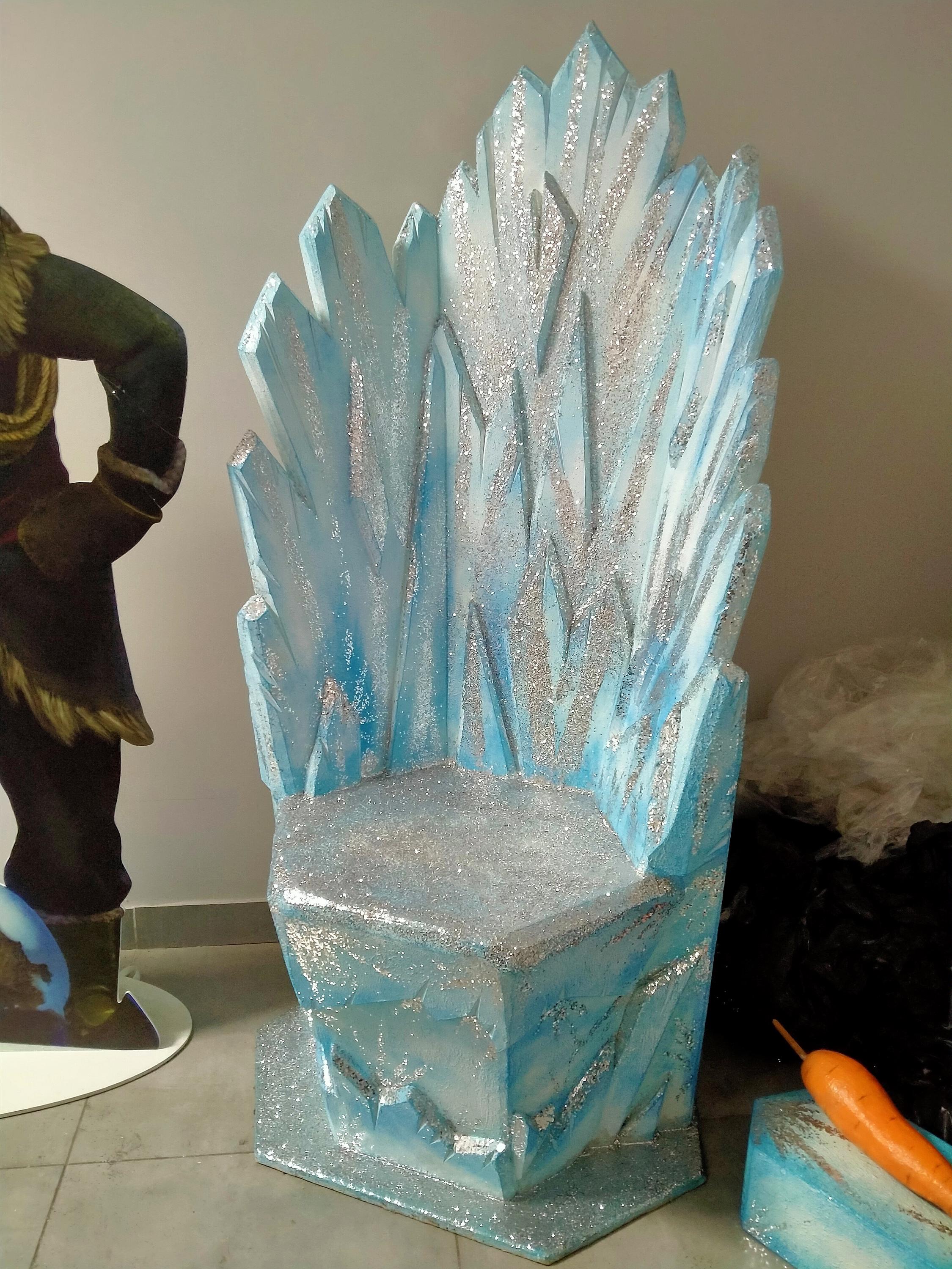 5.7 FT Winter Ice Throne – Santa Claus Chair With Crystals Set ...