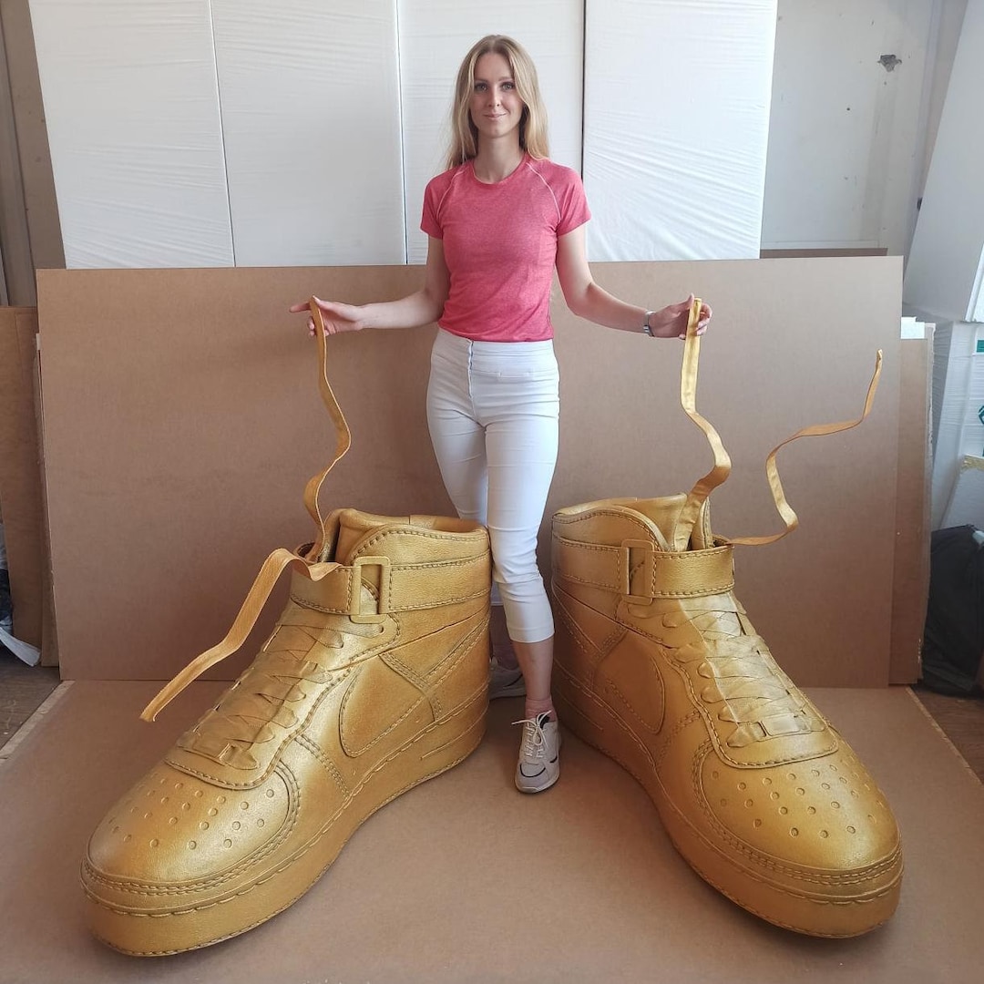 4 FT Giant Sneakers Sculpture Decor – Custom Painted Oversized Shoe ...