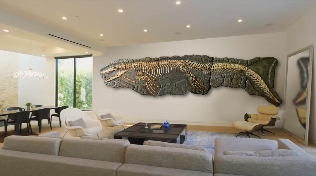 15 FT Long Mosasaurus Full Skeleton Fossil - Lifesize Mosasaur Replica ...