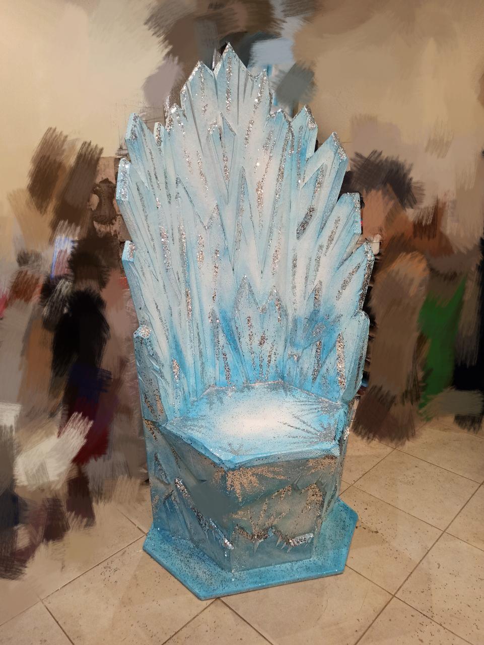 5.7 FT Winter Ice Throne – Santa Claus Chair With Crystals Set ...