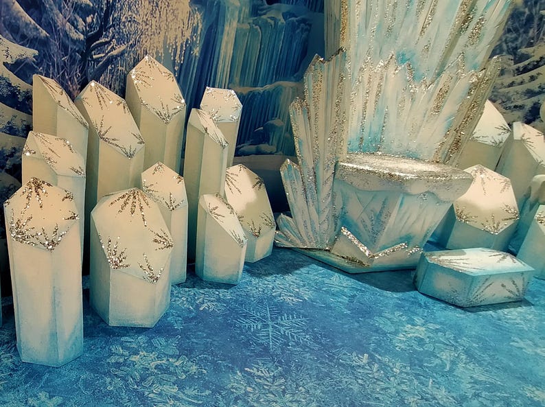 5.7 FT Winter Ice Throne – Santa Claus Chair With Crystals Set ...