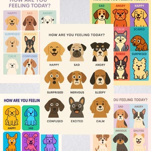 Dog Emotion Posters: Feelings Chart for Kids, Classrooms (printable PDF ...
