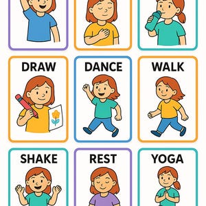 Brain Break Cards for Kids: Movement & Mindfulness Activity Prompts ...