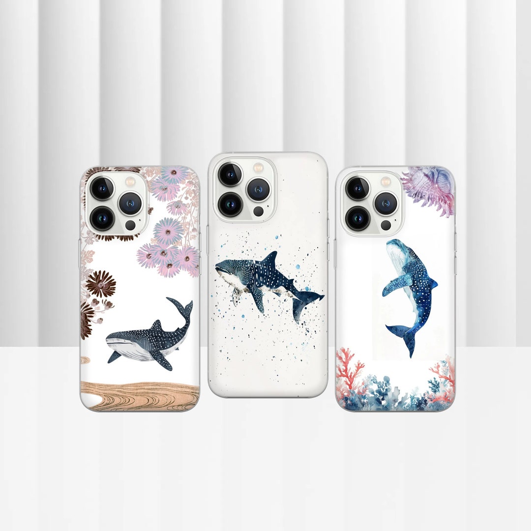 Whale Shark Phone Case Aquatic Animal Cover for iPhone 16 Pro, 15, 14 ...