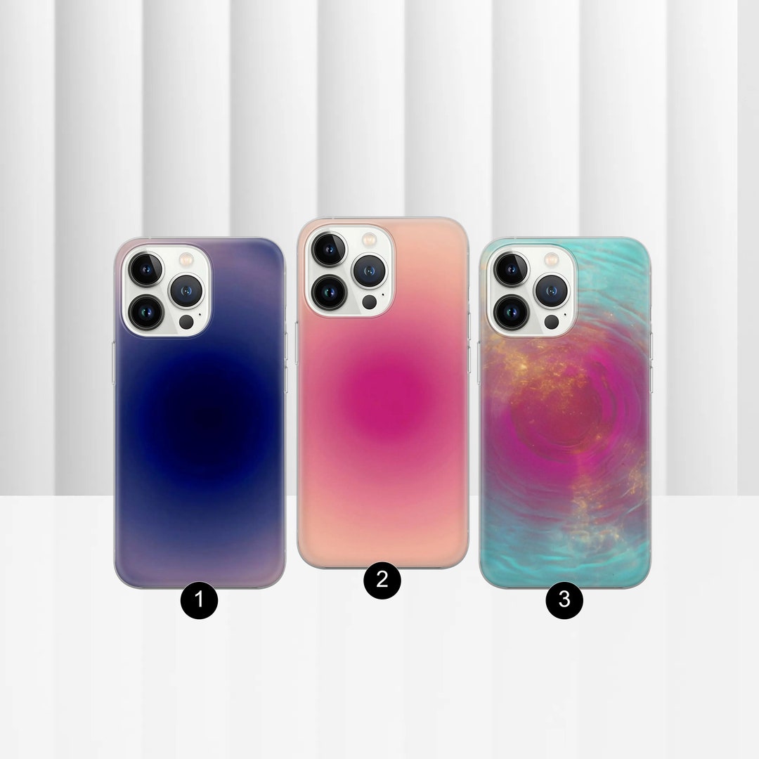 Magenta Gradient Phone Case Aura Cover for iPhone 16 Pro 15 14 13 12 ...