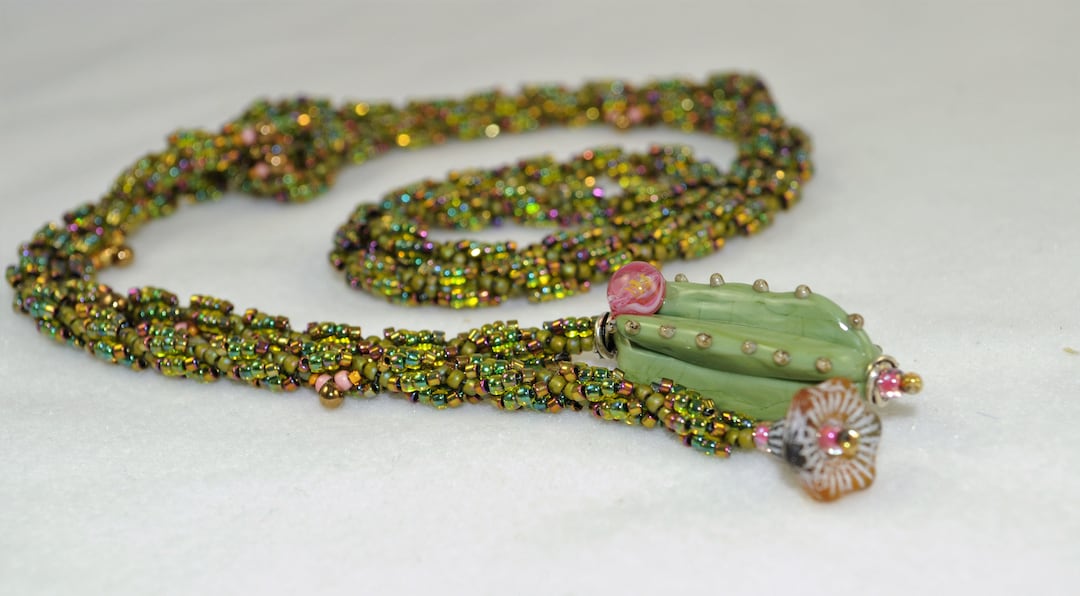 Cactus Flower Lariat Necklace - Etsy