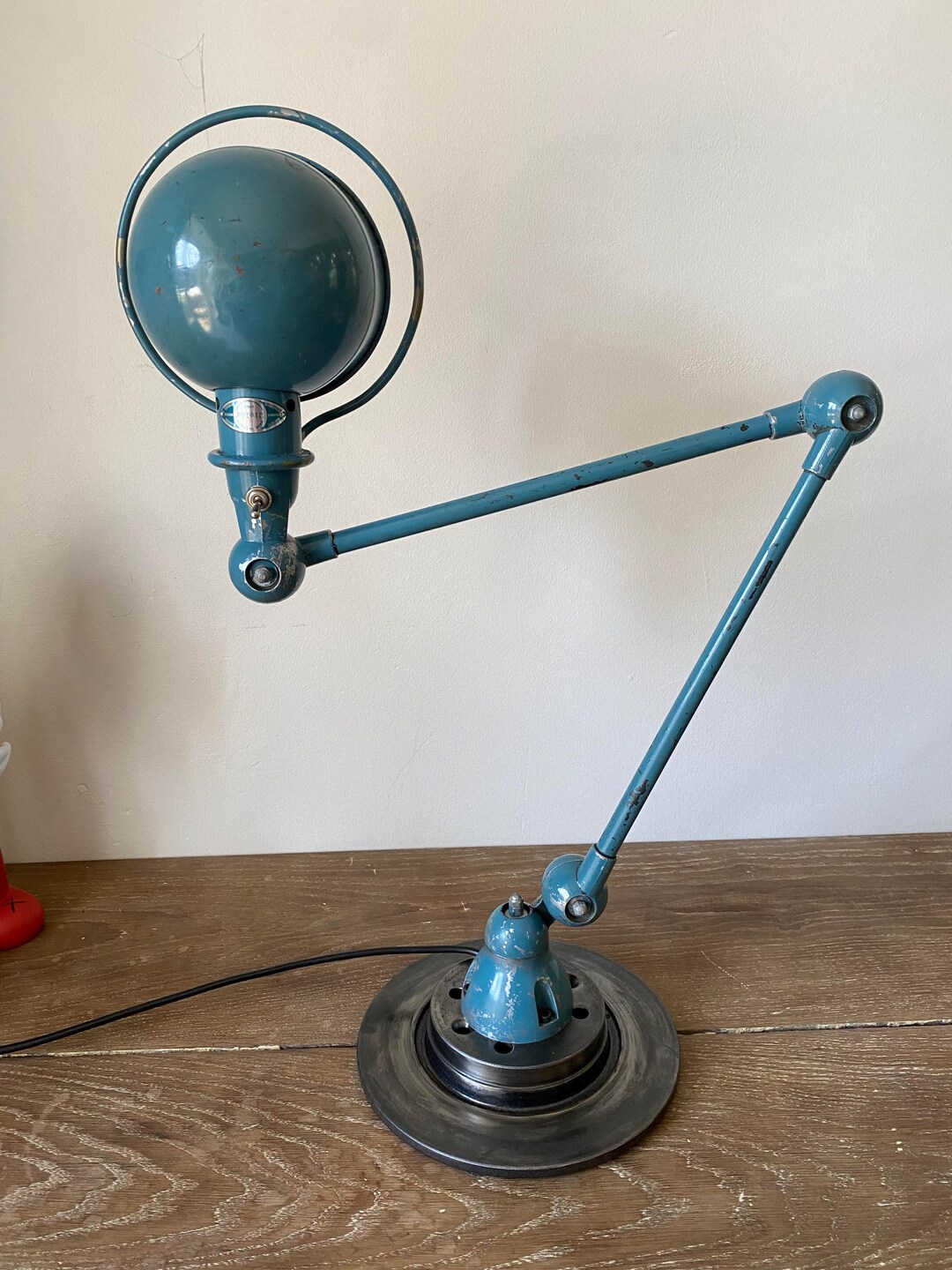 Jieldé Industrial Desk Lamp 2 Arms 40cm Original Vintage Blue Paint - Etsy