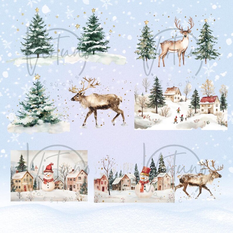 Christmas Clip Art Bundle, Christmas Clipart Png Bundle, Clip Art ...