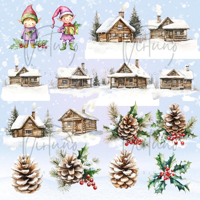 Christmas Clip Art Bundle, Christmas Clipart Png Bundle, Clip Art ...
