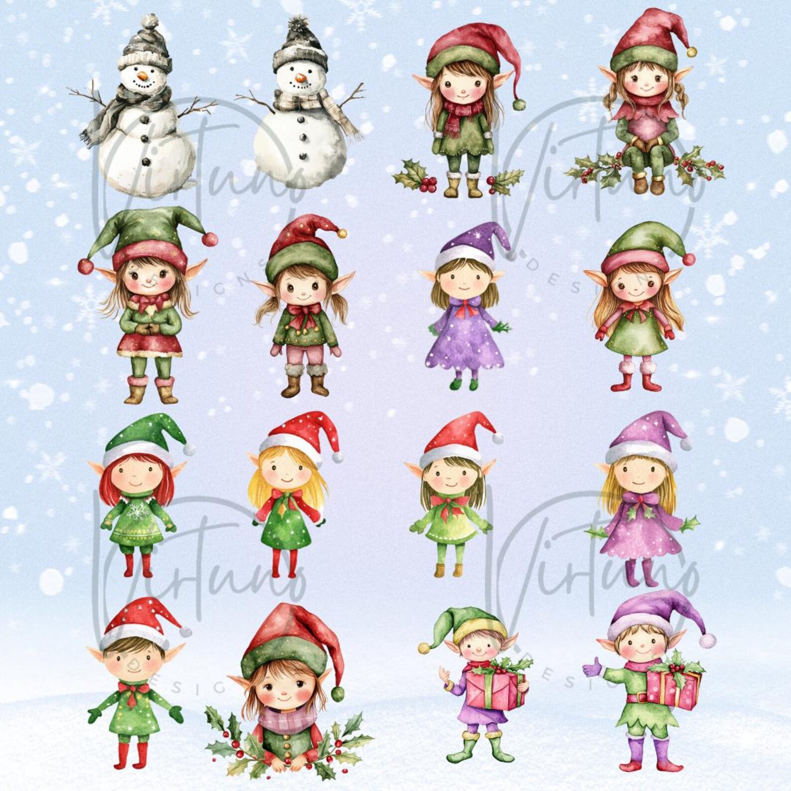 Christmas Clip Art Bundle, Christmas Clipart Png Bundle, Clip Art ...