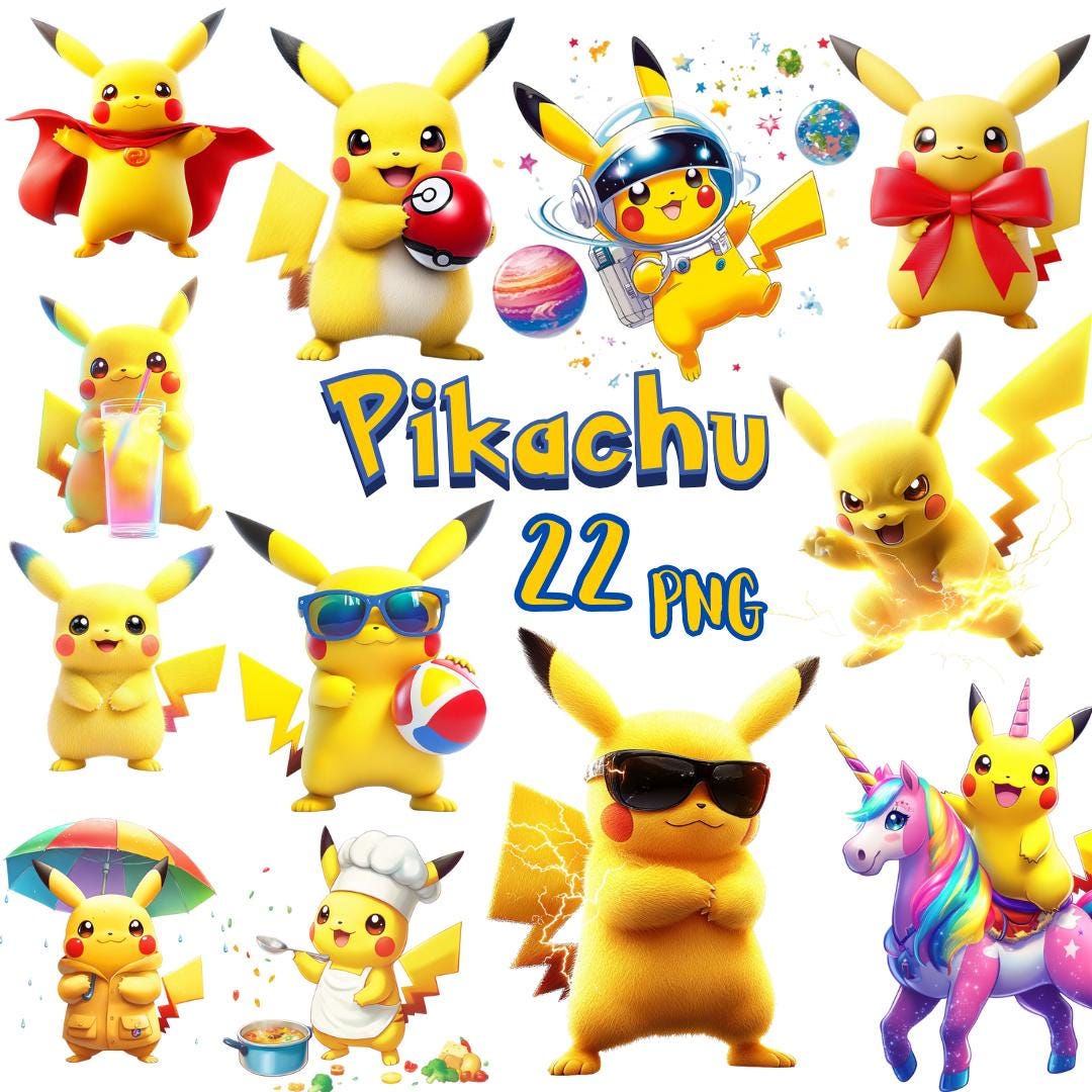 22 Pokemon Pikachu Cool Pngs, High Quality Pngs, Digital Instant ...
