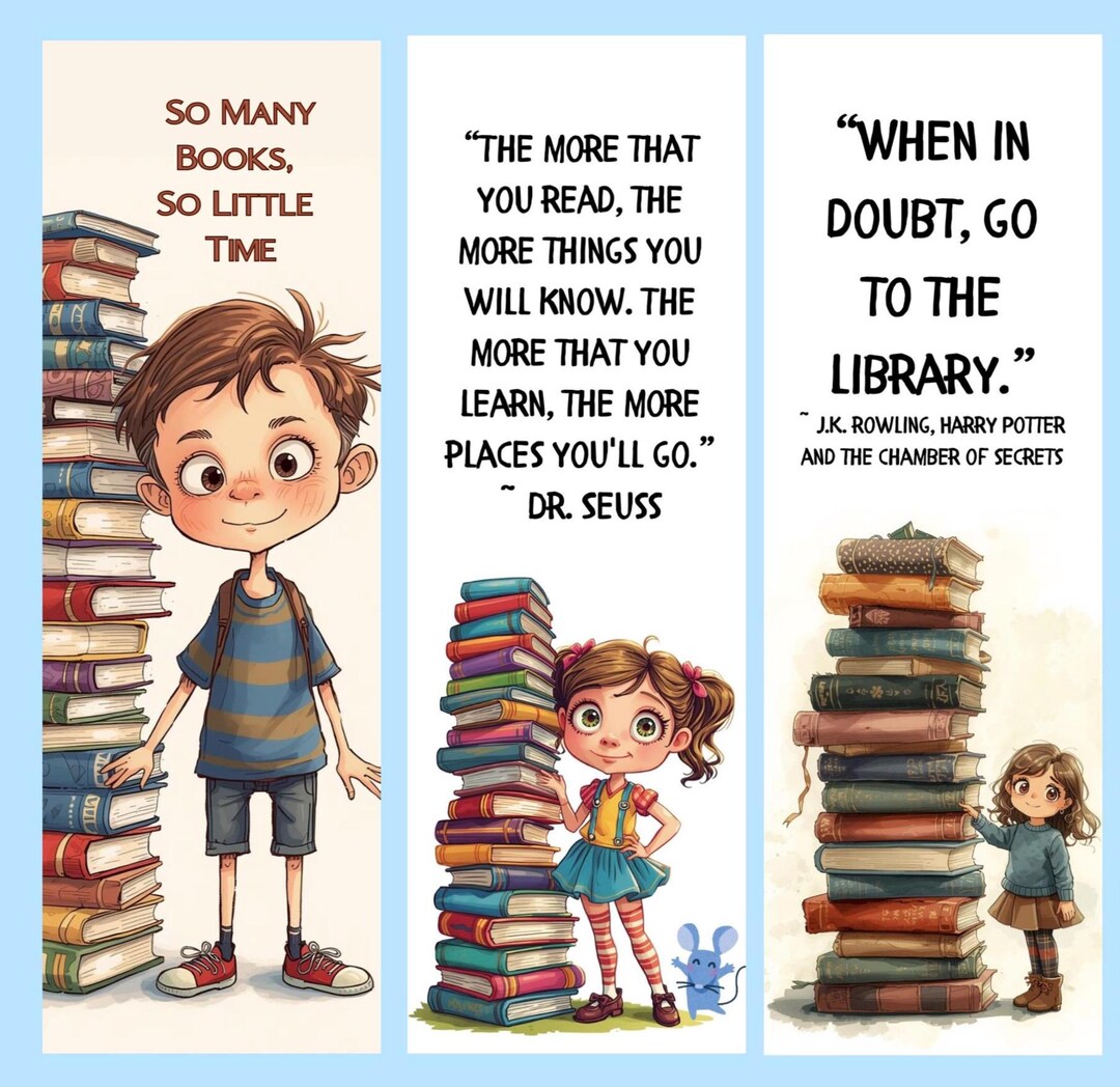 Book Kids Bookmarks: Collection Two - Set of 10 Printable Bookmarks ...