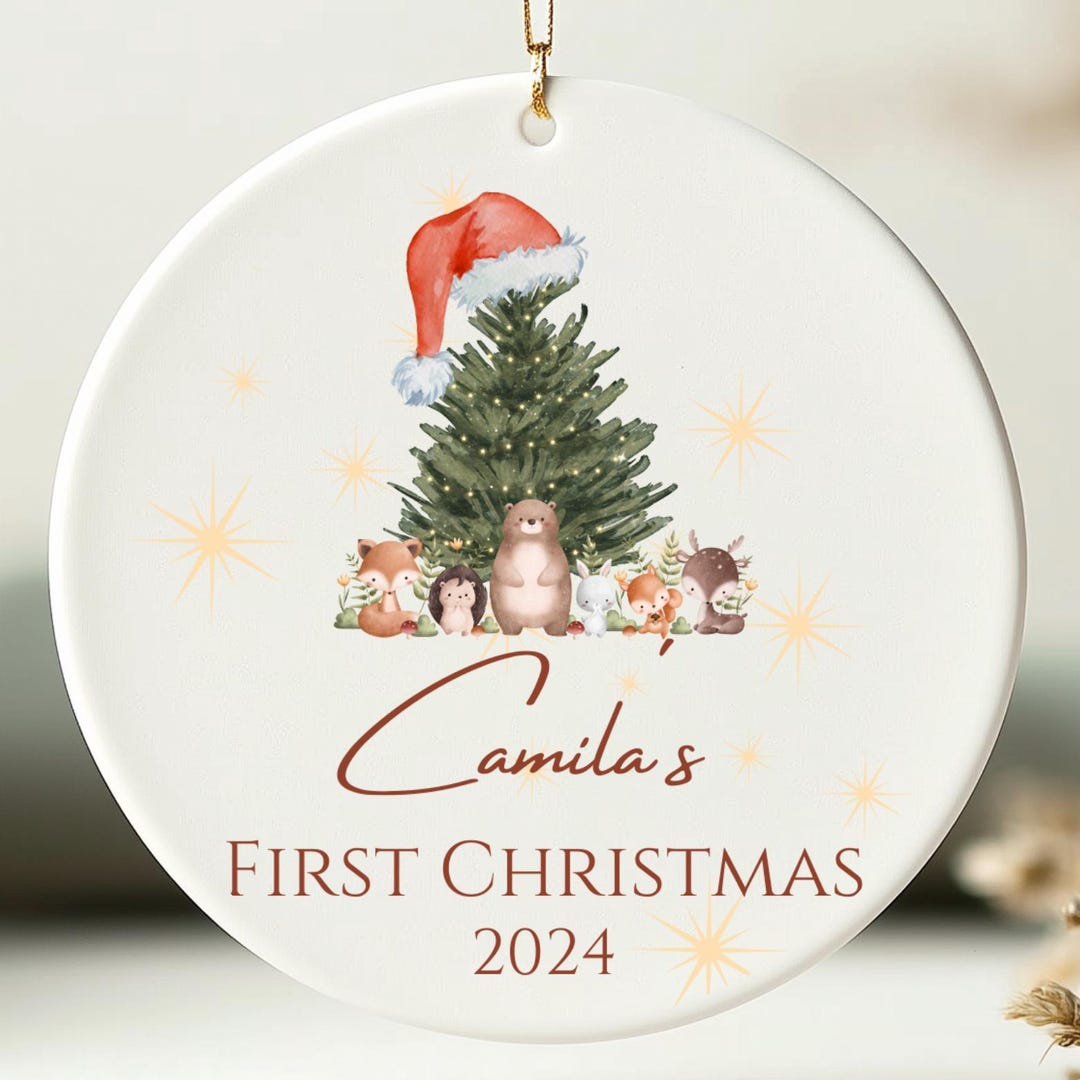 Personalized Baby's First Christmas Tree Ornament, First Christmas ...
