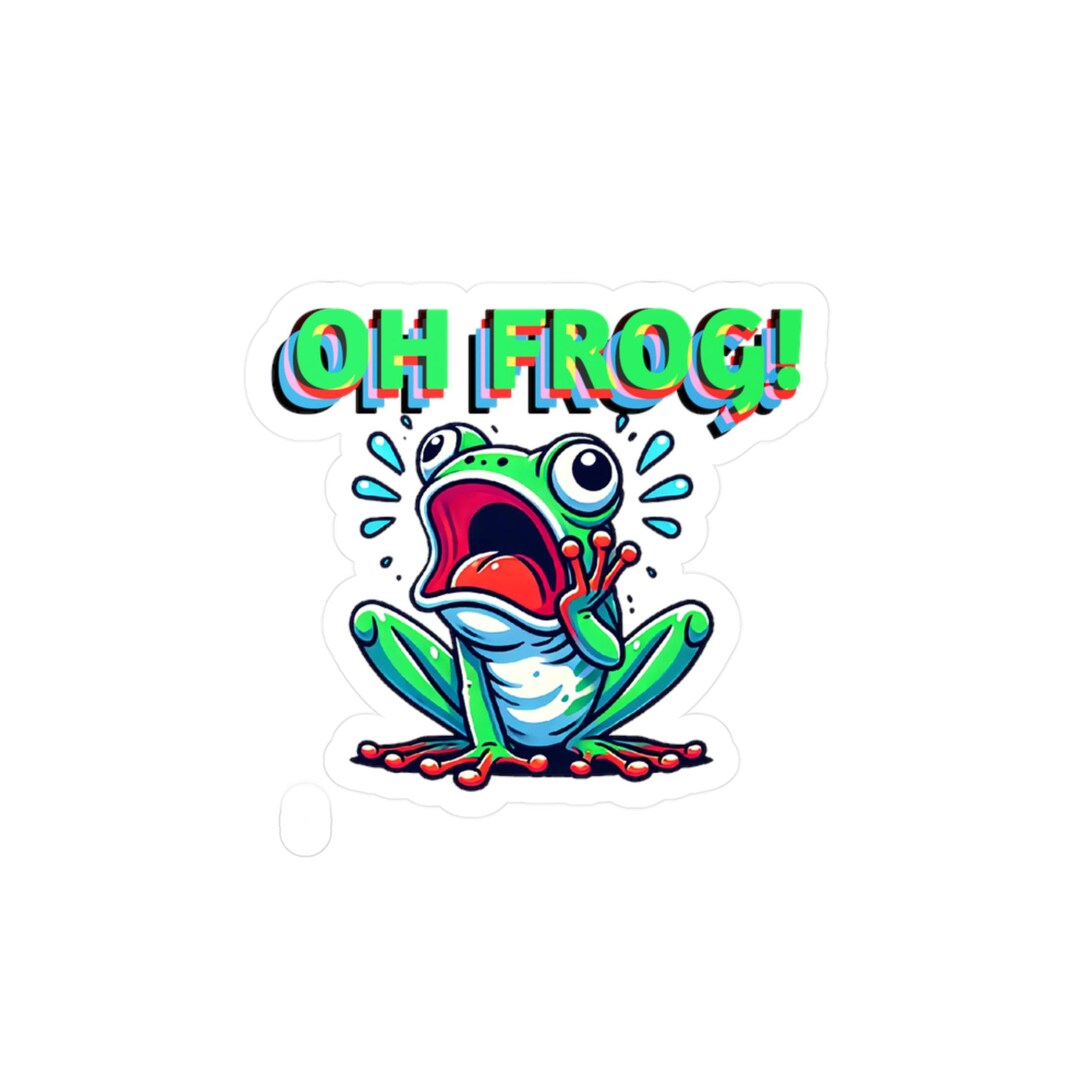Vinyl Decal, Frog Decal, Green Frog Sticker, Funny Frog Laptop Decal ...