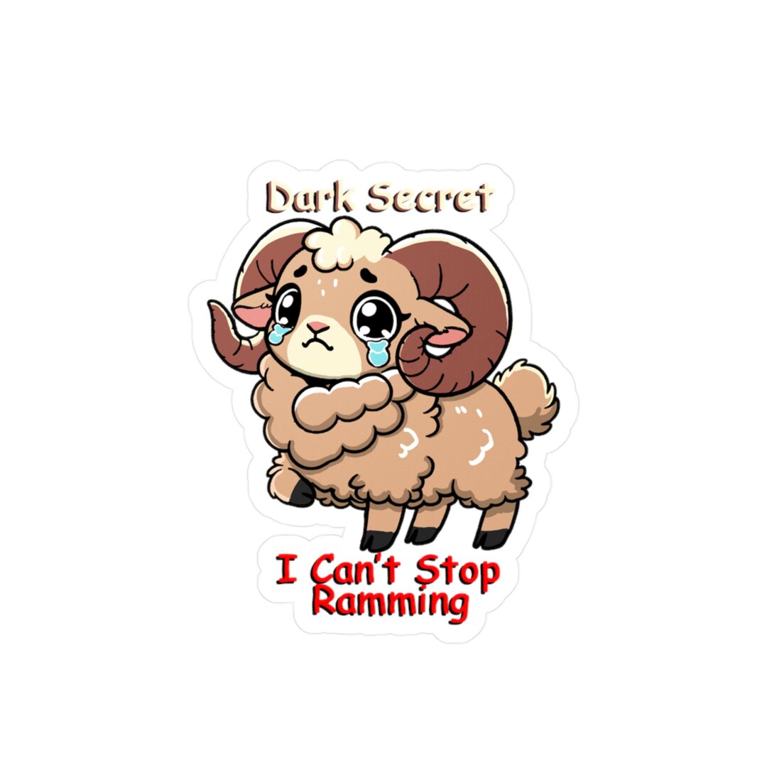 Cute Ram Kiss-cut Vinyl Decals | I Can't Stop Ramming | Creative Laptop ...