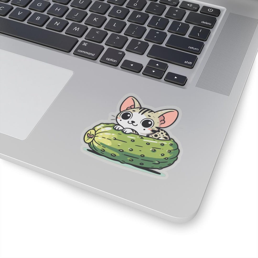Cute Cozy Cat in a Pickle Kiss-cut Stickers for Cat Lovers | Fun Laptop ...