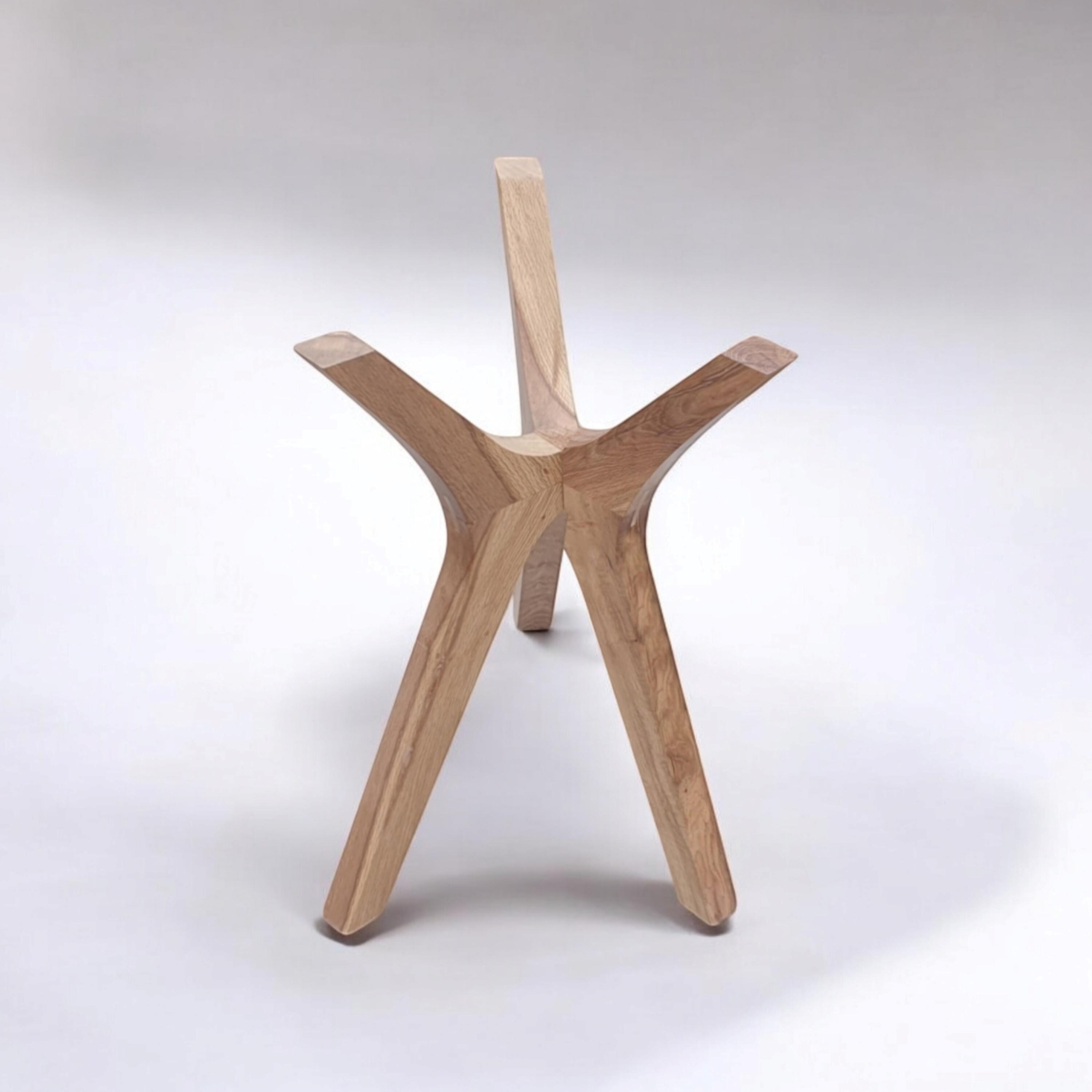 Handcrafted Solid Oak Wood Round Table Leg Modern, Natural Design ...