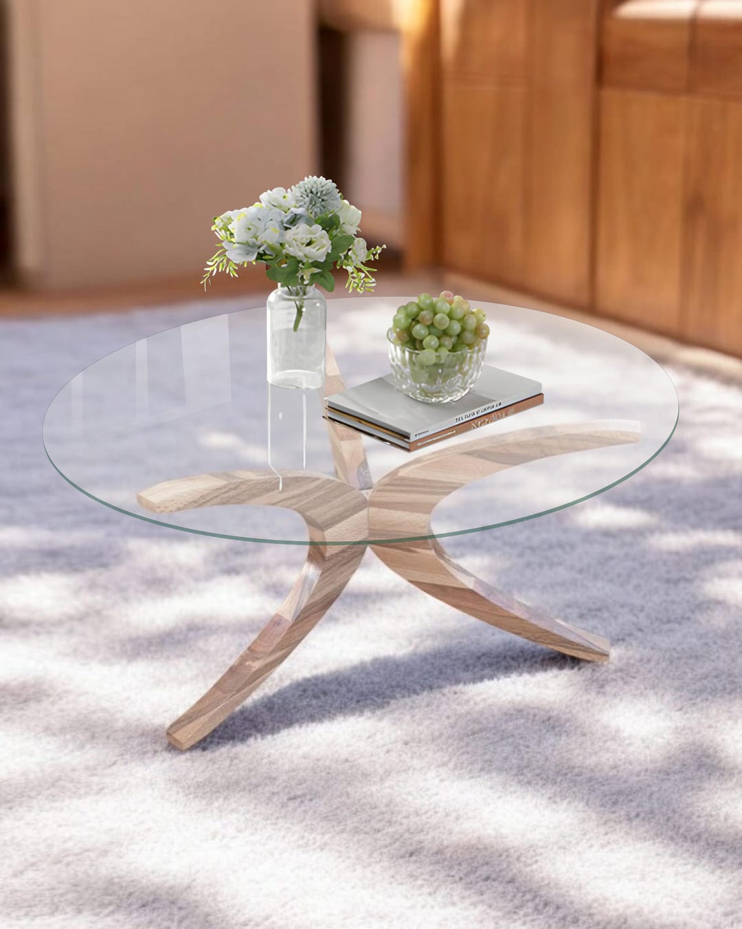 Modern Wooden Coffee Table Legs, Unique Coffee Table Leg, Modern Beech ...
