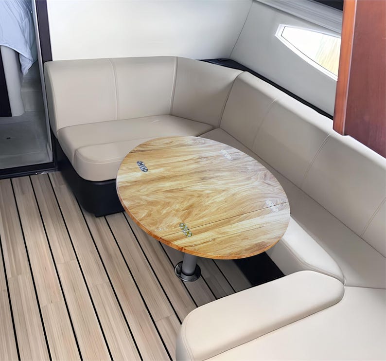 Handcrafted Foldable Oak Wood Table Top, Marine Boat and Caravan Table ...