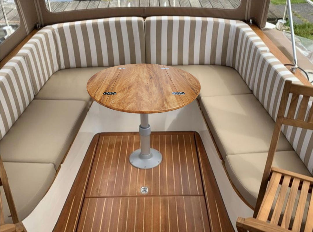 Handcrafted Foldable Oak Wood Table Top, Marine Boat and Caravan Table ...