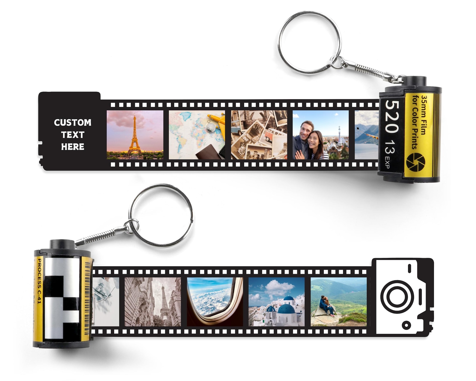 10 Personalized Photos Film Roll Keychain, Custom Photo Film Roll ...