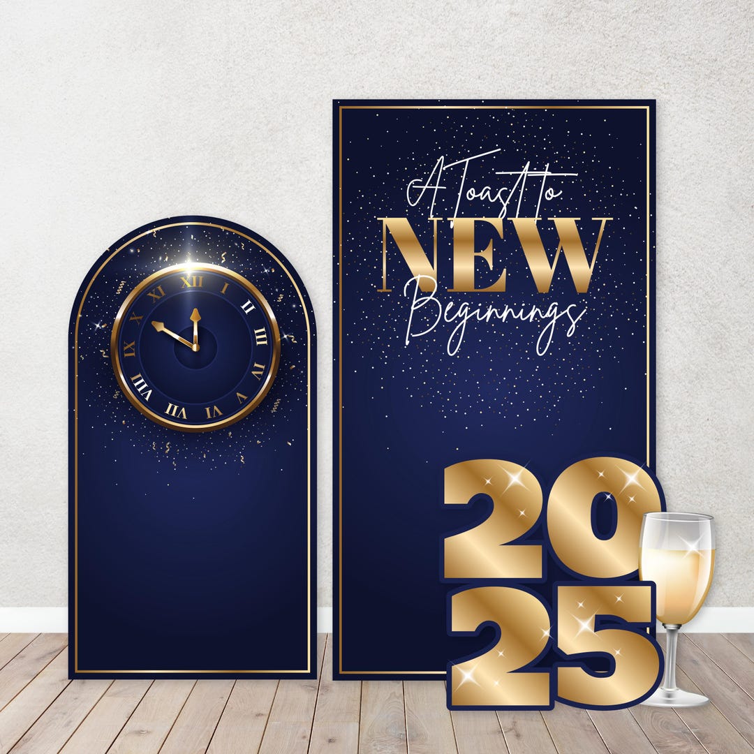 New Year Party Backdrop Designs | NYE Photo Props | Festive Holiday ...