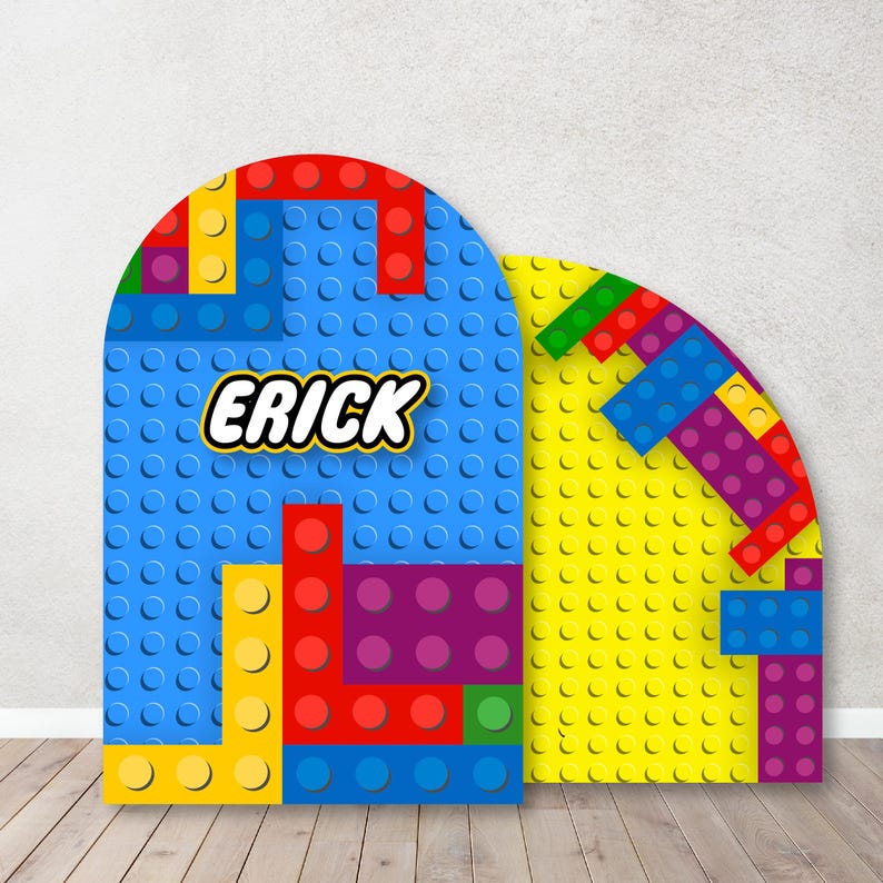 Party Backdrops, Background in Foam Board, Building Brick Decorations ...